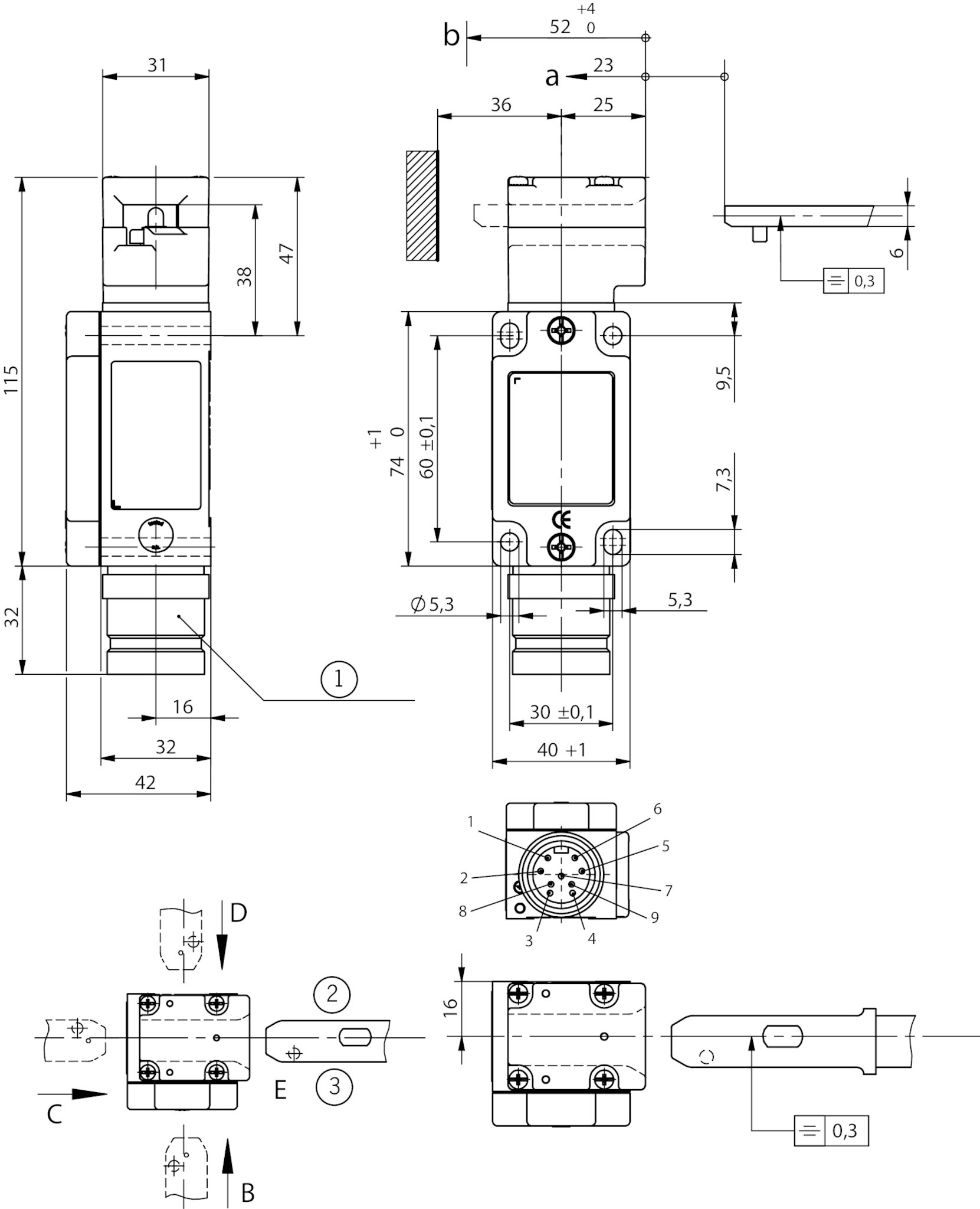 NZ2VZ-2131E-9C-DCX NZ.VZ安全开关，MR9圆形接插头 | EUCHNER