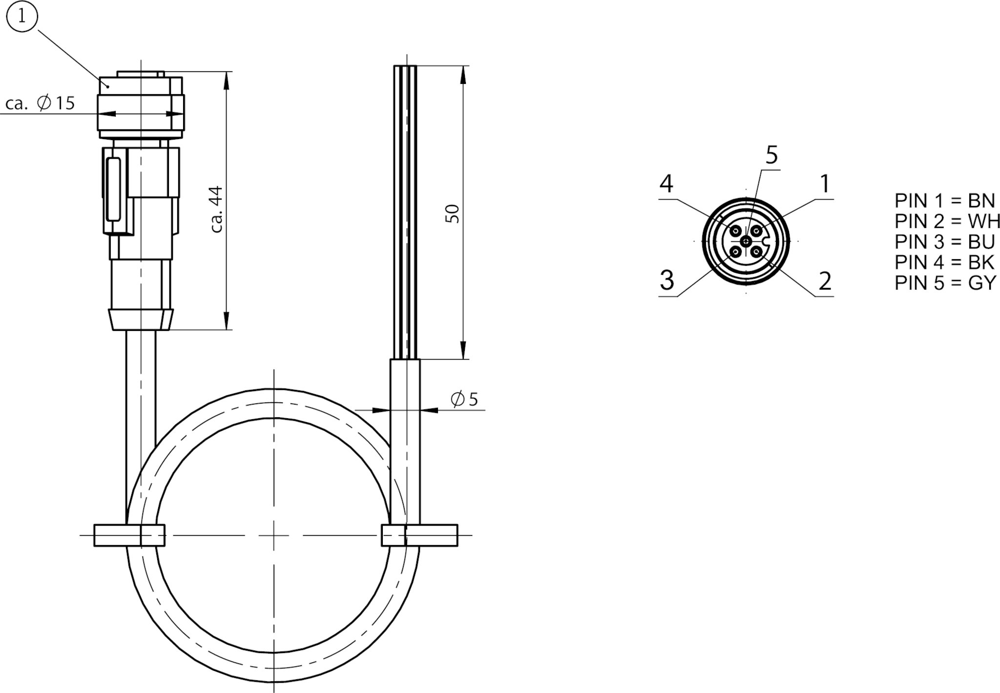 C-M12F05-05X034PU10,0-MA-113640 Connection cable with straight plug ...
