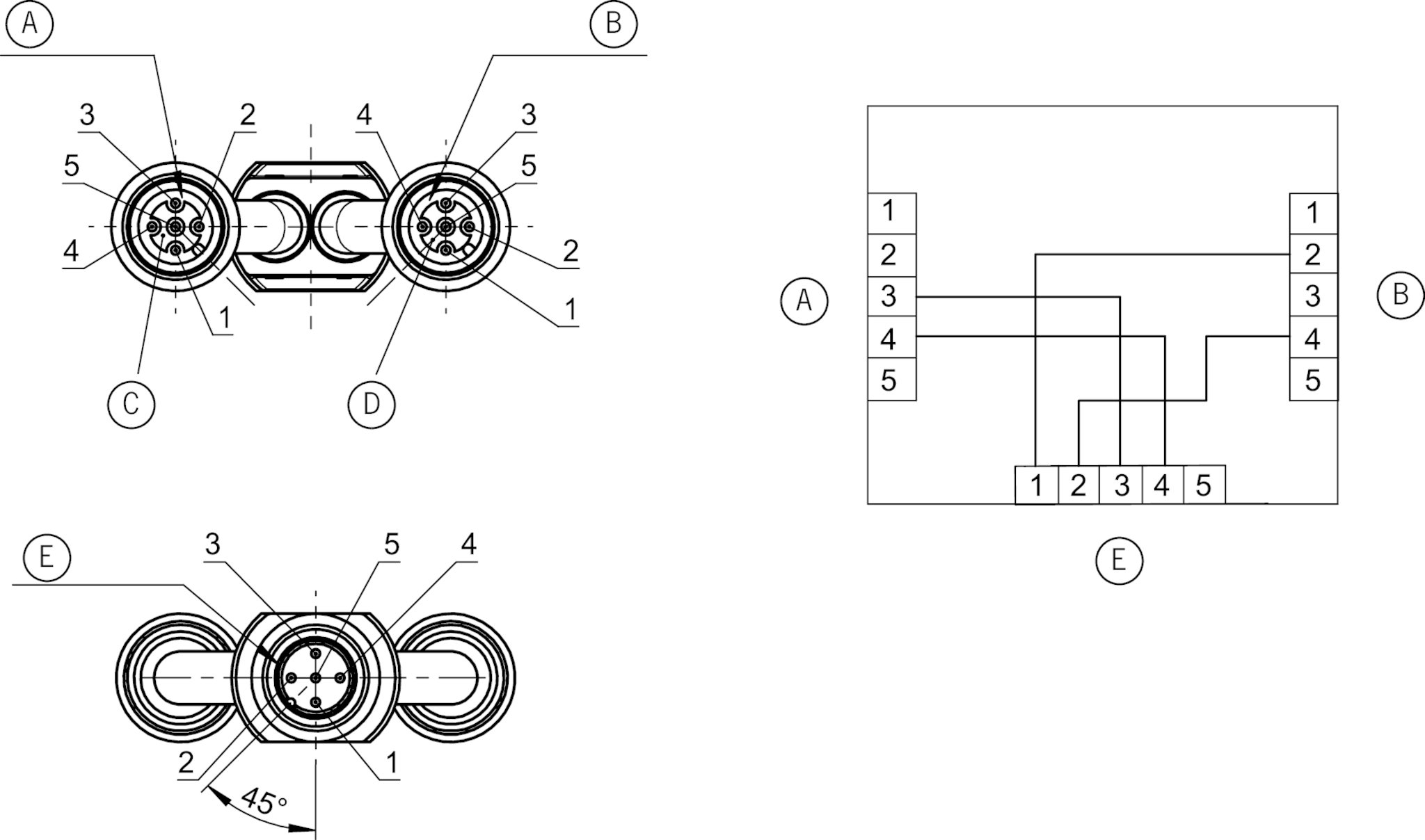 AC-YD-V0,2-SBB-124516 Y-distributor M12 with connection cable, 5-pin ...