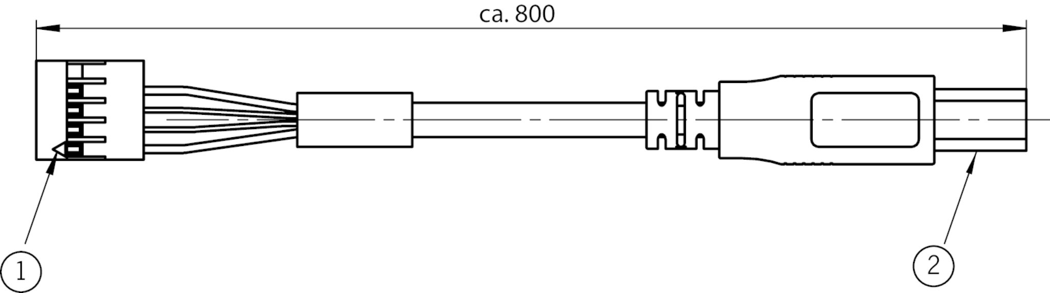 EKS USB - PC INTERN Connection cable with USB type B to female plug, 5 ...