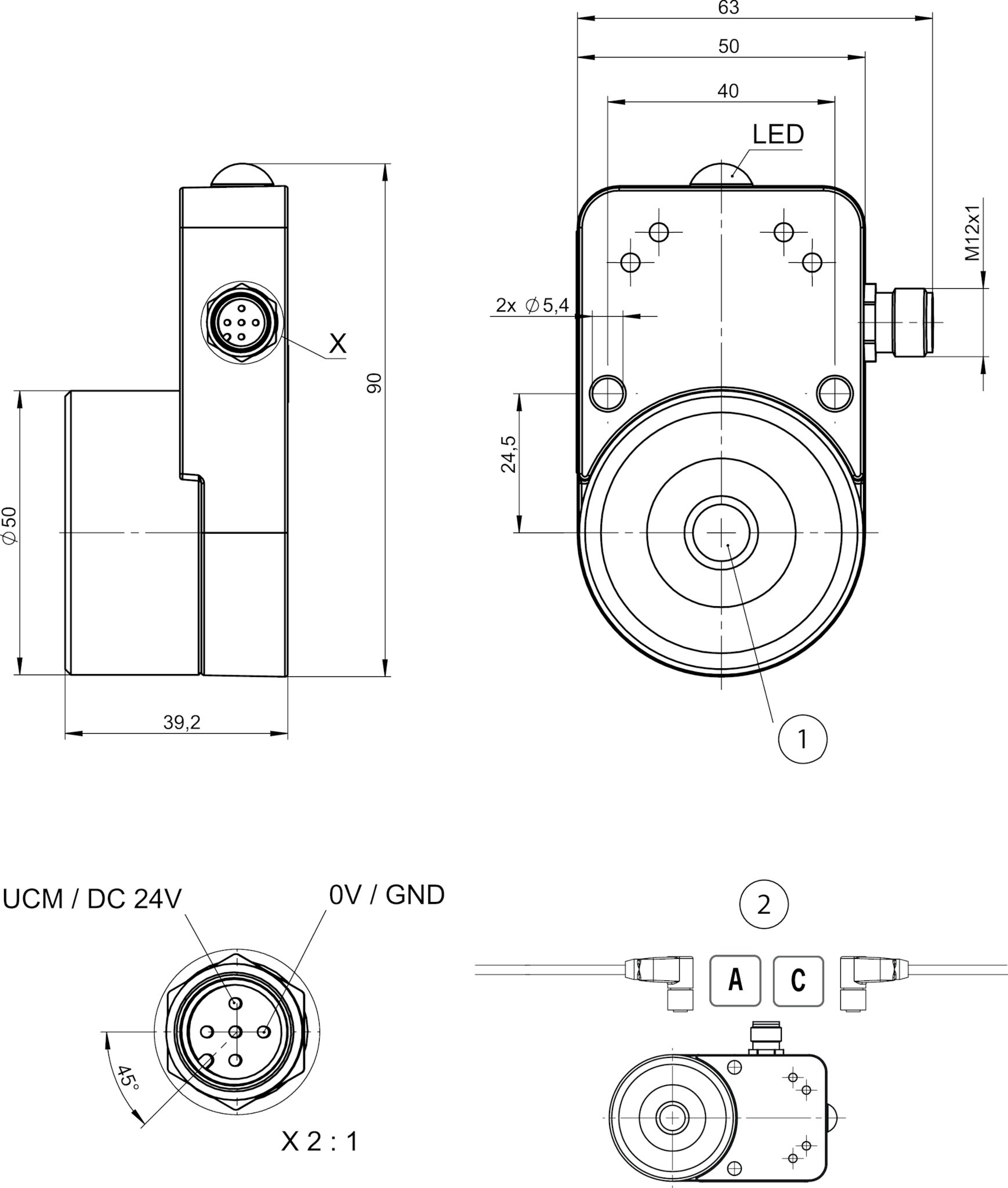 CEM-M2-C60-PZ-SE-165746 Variable magnetic guard locking device CEM-C60 ...