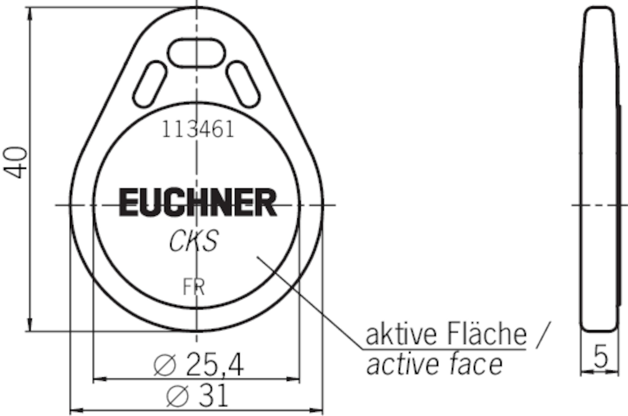 CKS-A-BK1-RD-113461 Key CKS, color red | EUCHNER – More than safety.