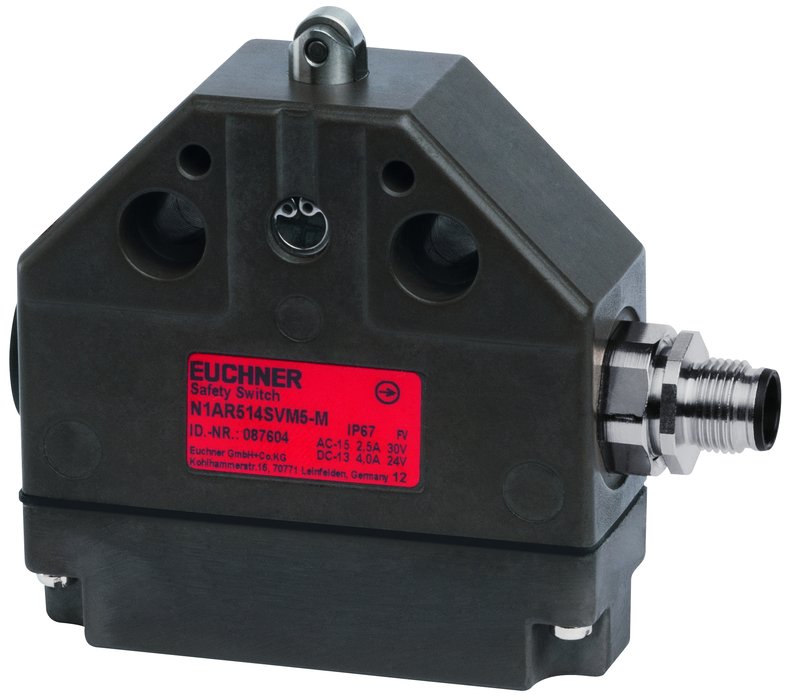N1AR514SVM5-M 单孔固定行程开关N1AR/AB，滚轮柱塞，SVM5接插头 | EUCHNER